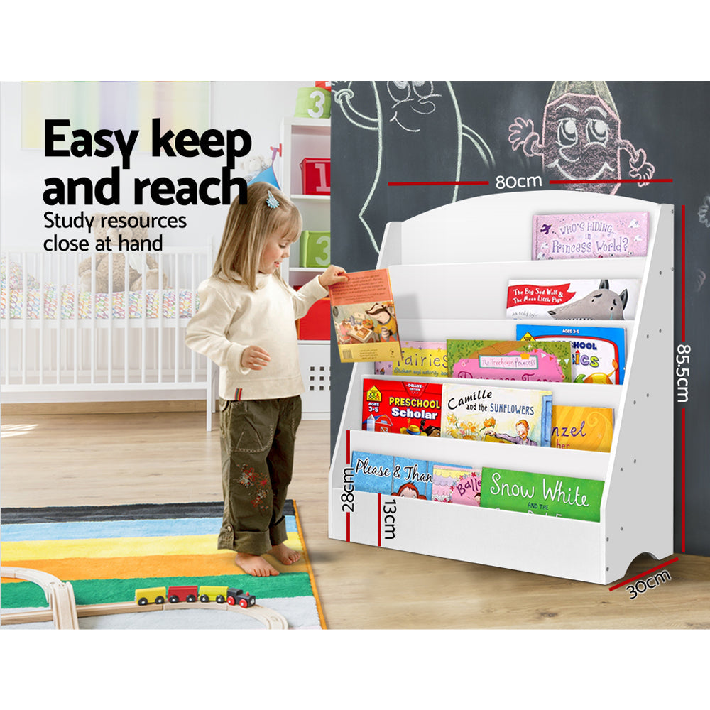 Keezi 5 Tiers Kids Bookshelf Magazine Rack Shelf Organiser Bookcase Di ...
